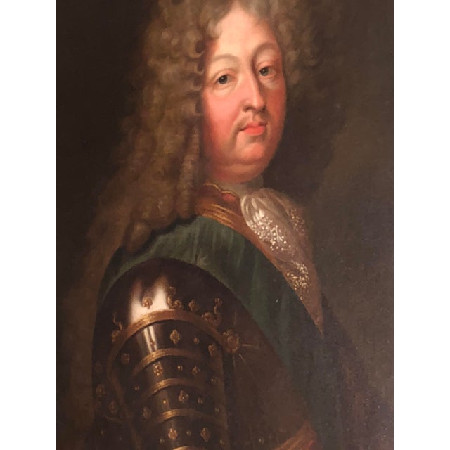 Large Antique 17th Century Louis XIV en Armour Portrait Oil Painting ...
