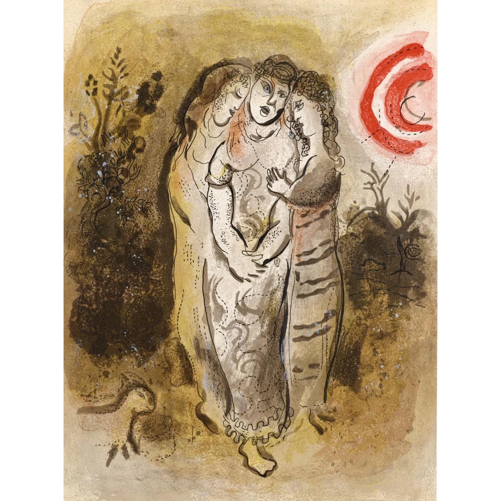 Marc Chagall, Naomi and Her Daughters-In-Law (Mourlot 230-277; Cramer ...
