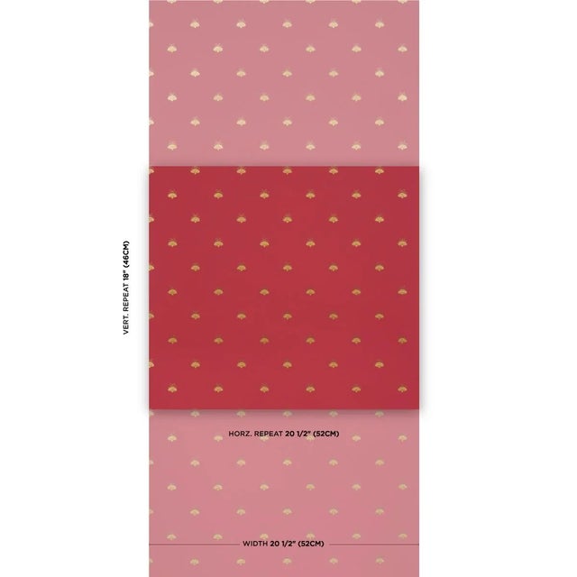 Schumacher Hubert's Bees Wallpaper In Rouge & Gold | Chairish
