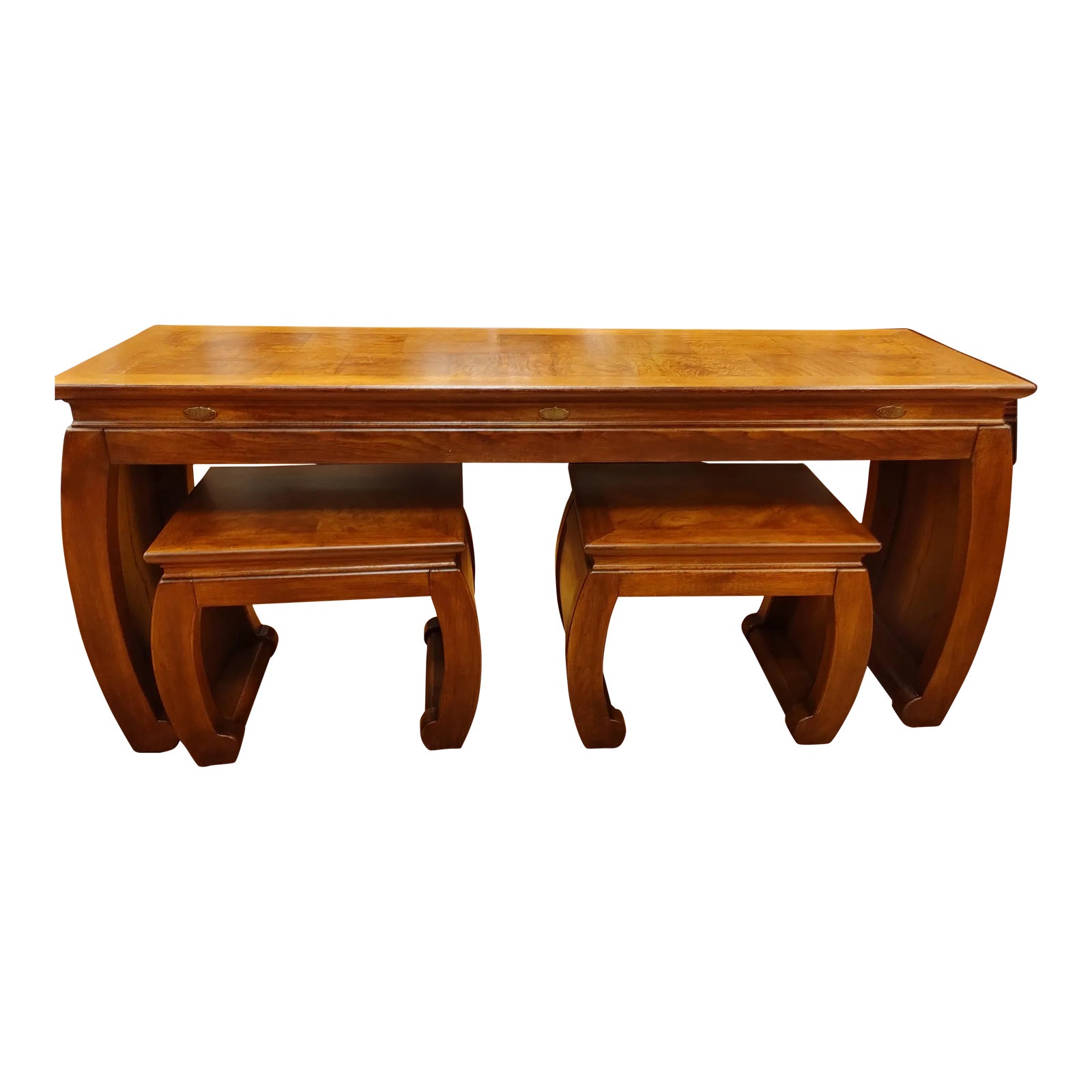 1970s Console Table With Benches - Set of 3 | Chairish