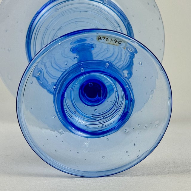 Set of 3 Vintage Steuben Glass Works, 2 Candlestick & a Compote, Reeded ...