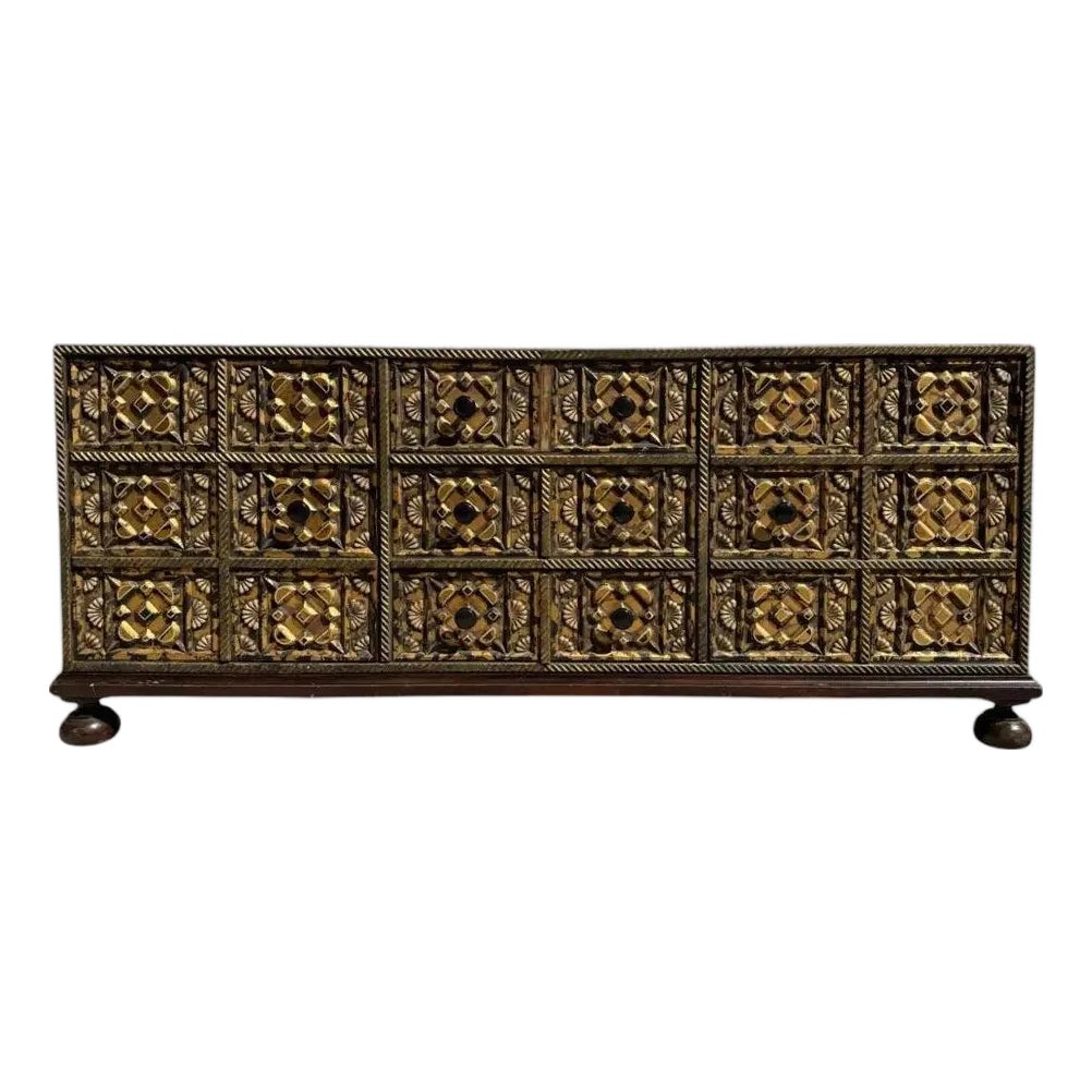 1960s Widdicomb Gilded Walnut Chest | Chairish