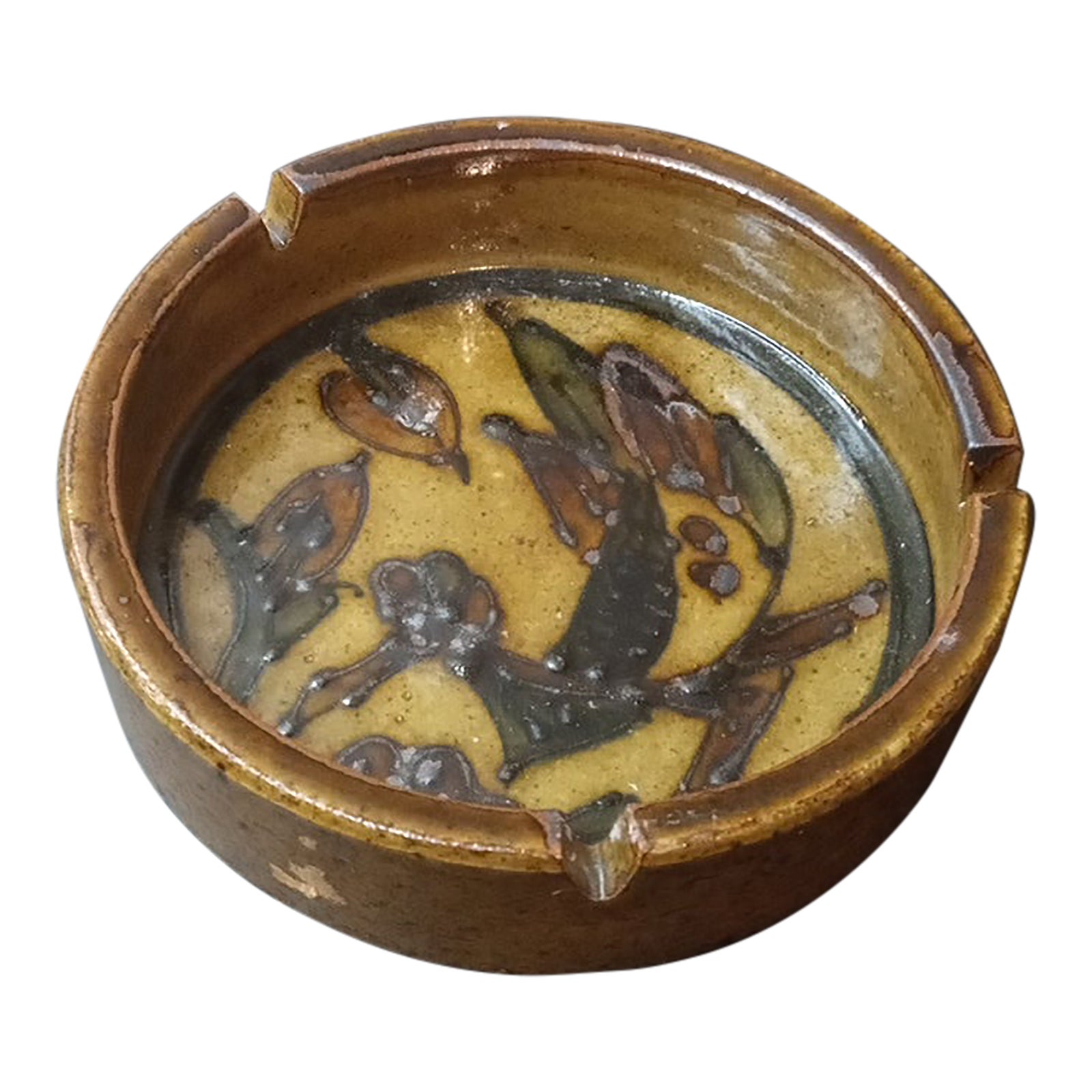 1970s Otagiri Glazed Stoneware Chartreuse Bowl, Made in Japan | Chairish