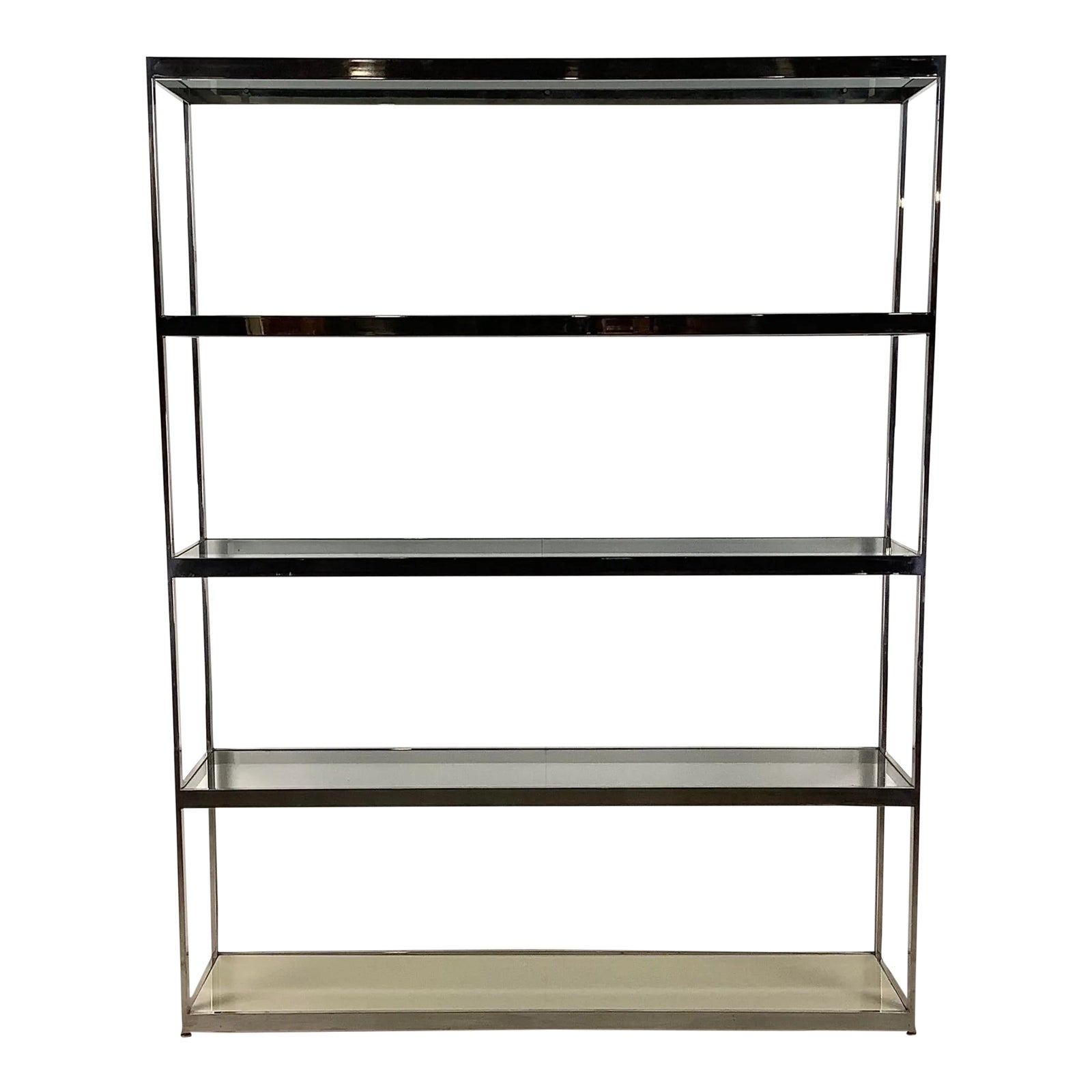 Large Mid-Century Chrome Etagere With Five Shelves | Chairish