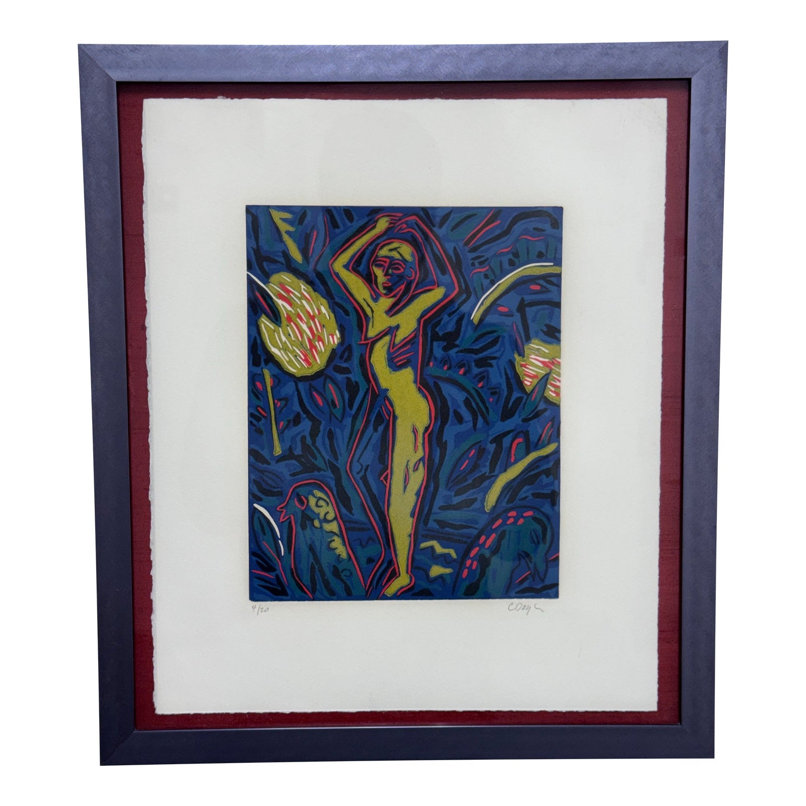Carol Doyle "Yellow Dancer" Limited Lithograph, Signed | Chairish