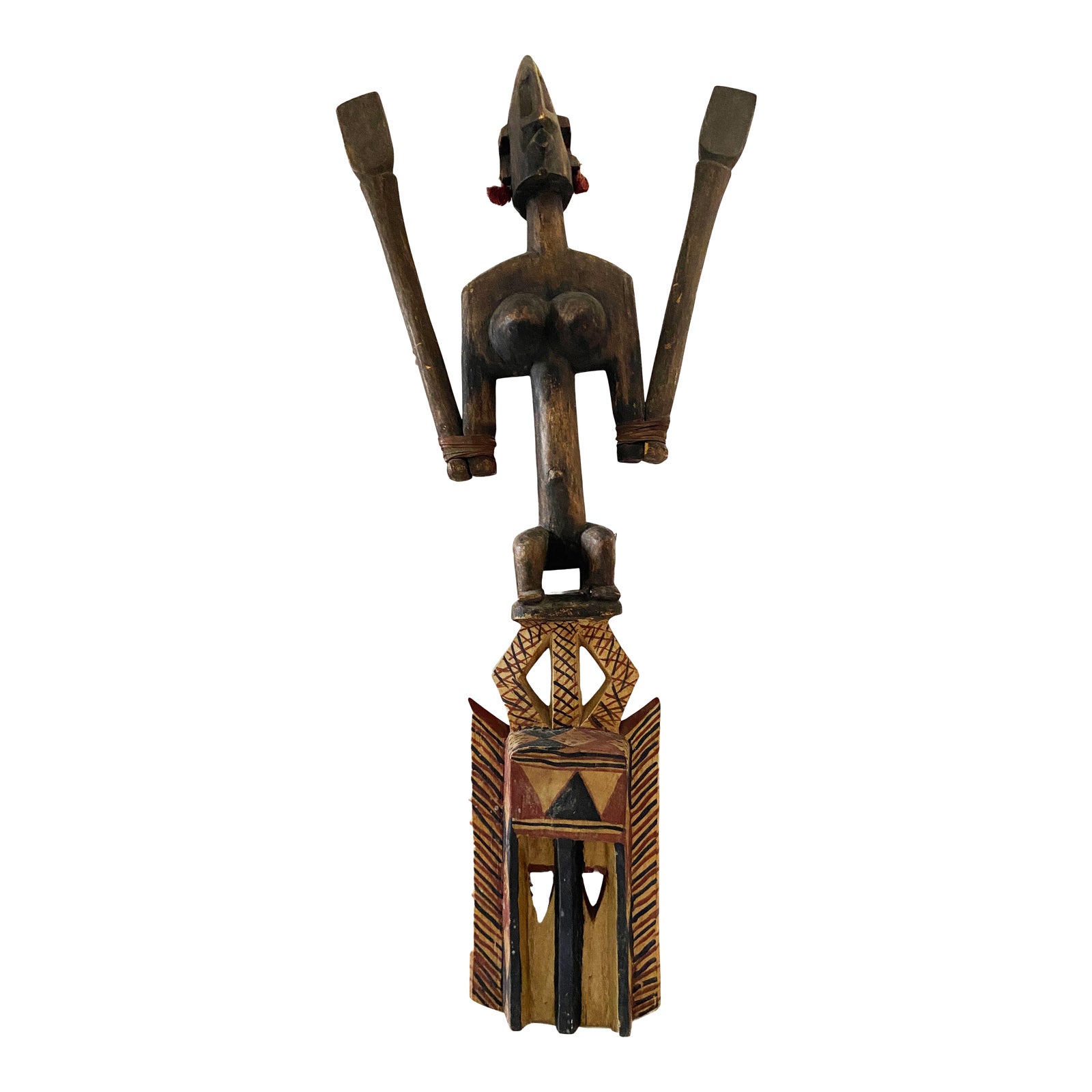 Old Dogon Satimbe Mask with Figure from Mali | Chairish