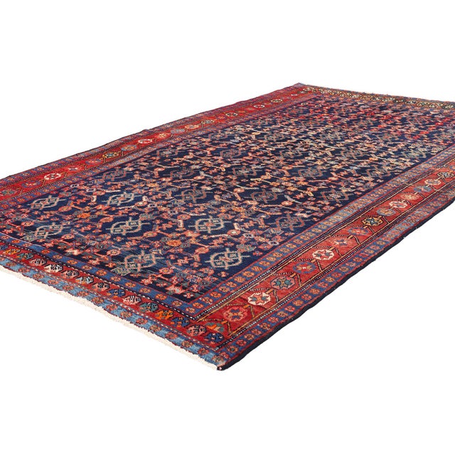 Antique Navy Blue Persian Kurdish Rug - 04'06 X 07'02 | Chairish