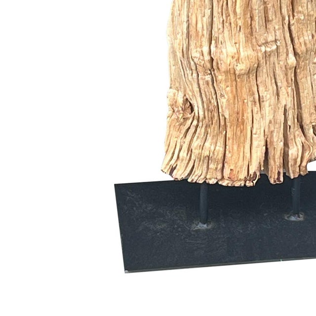 Antique Driftwood On Metal Stand | Chairish