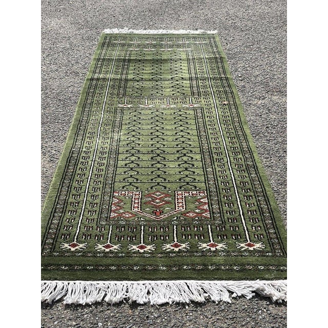 Vintage Green Runner Rug | Chairish