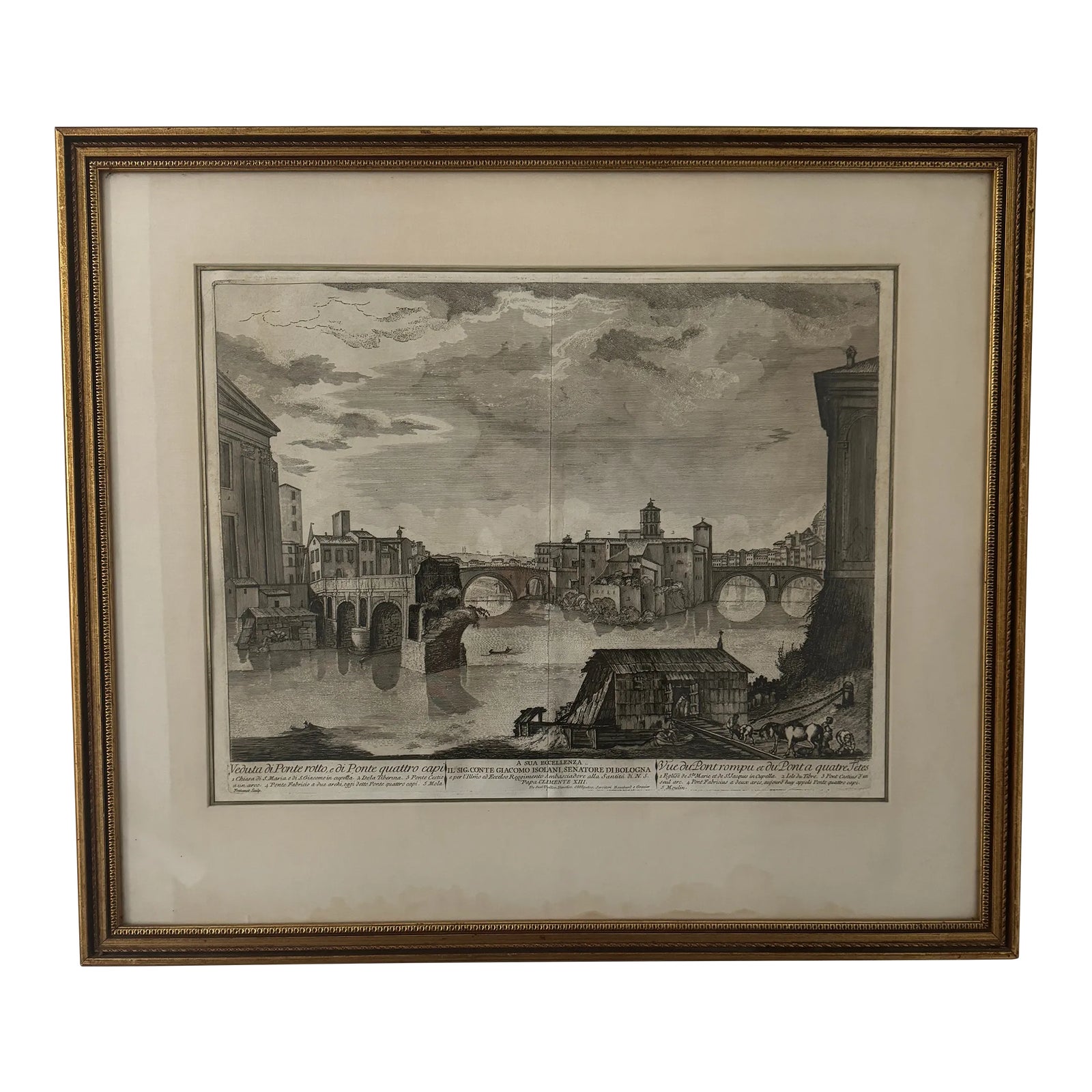 Mid 18th Century Jean Barbault Etching, Framed | Chairish