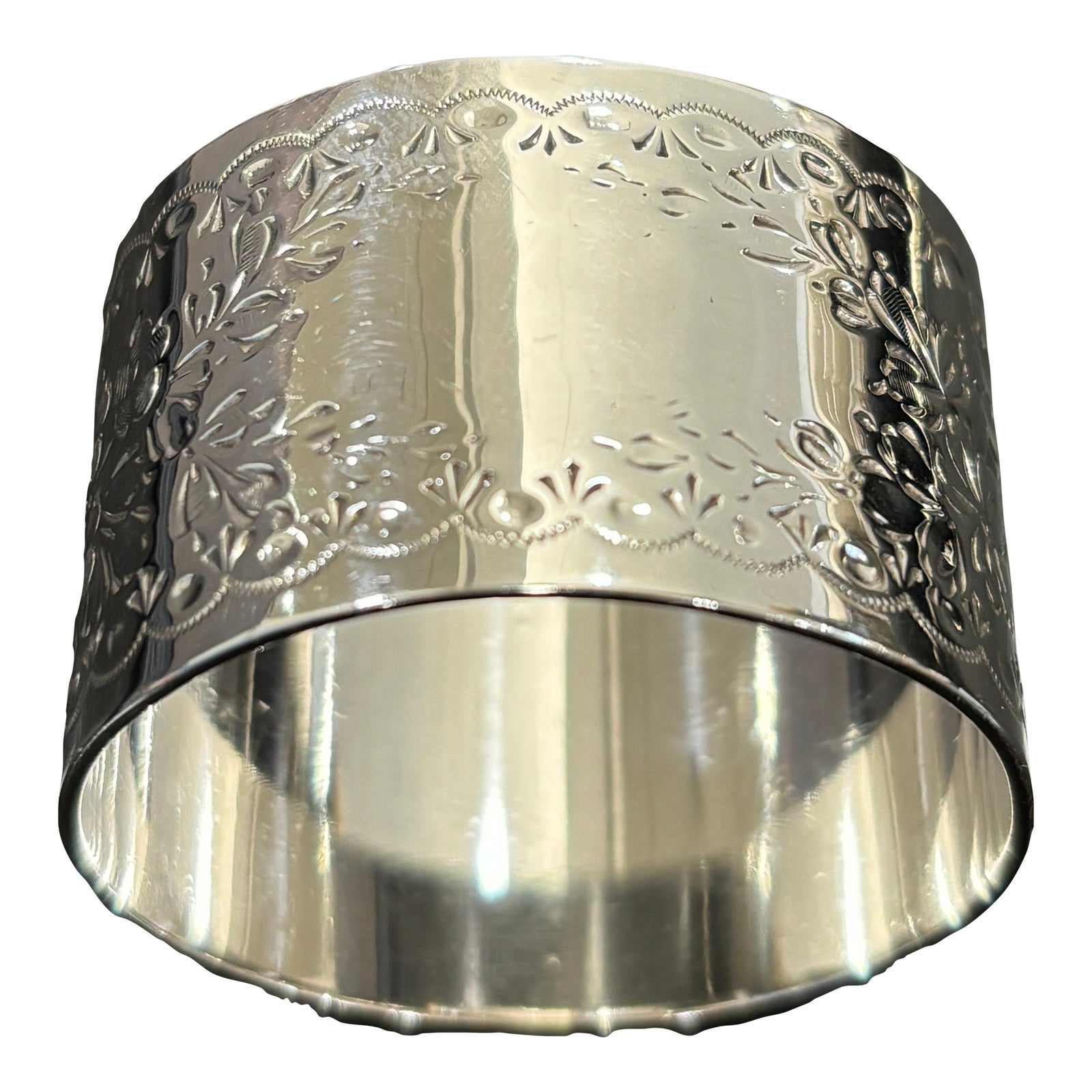 Late 19th Century Victorian Sterling Silver Napkin Ring | Chairish