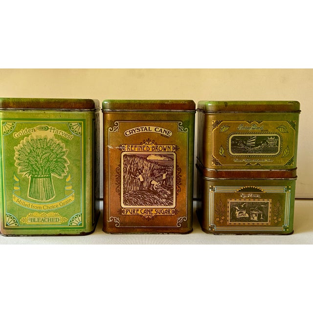 1970's Americana Cheinco Stackable Tin Kitchen Canister Boxes, Set of 4 ...