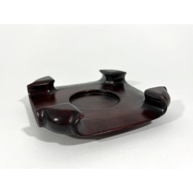 Vintage Hong Kong Ming Style Scroll Foot Rosewood Display Stand (3.4 ...