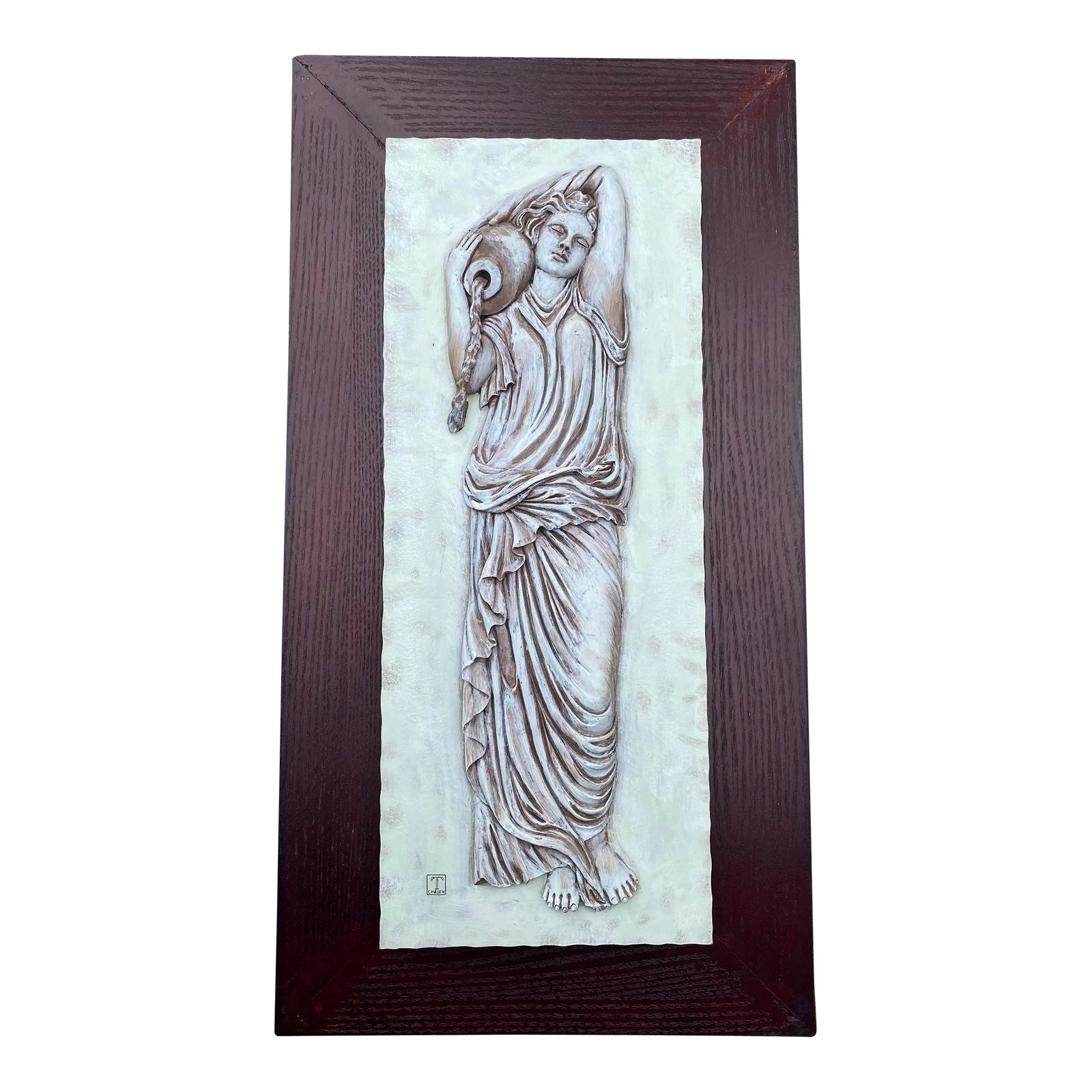 Vintage Classical Greco Roman Inspired Sculptural Wall Plaque. | Chairish