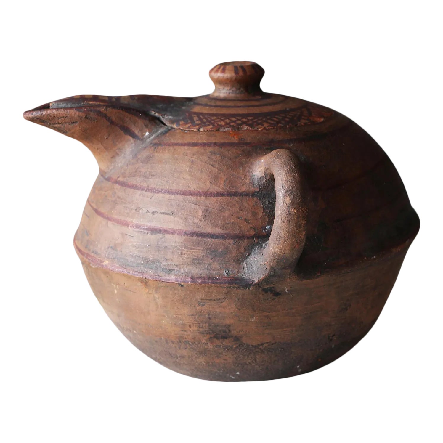 19th Century North African Tuareg Terracotta Two Handled Jug | Chairish