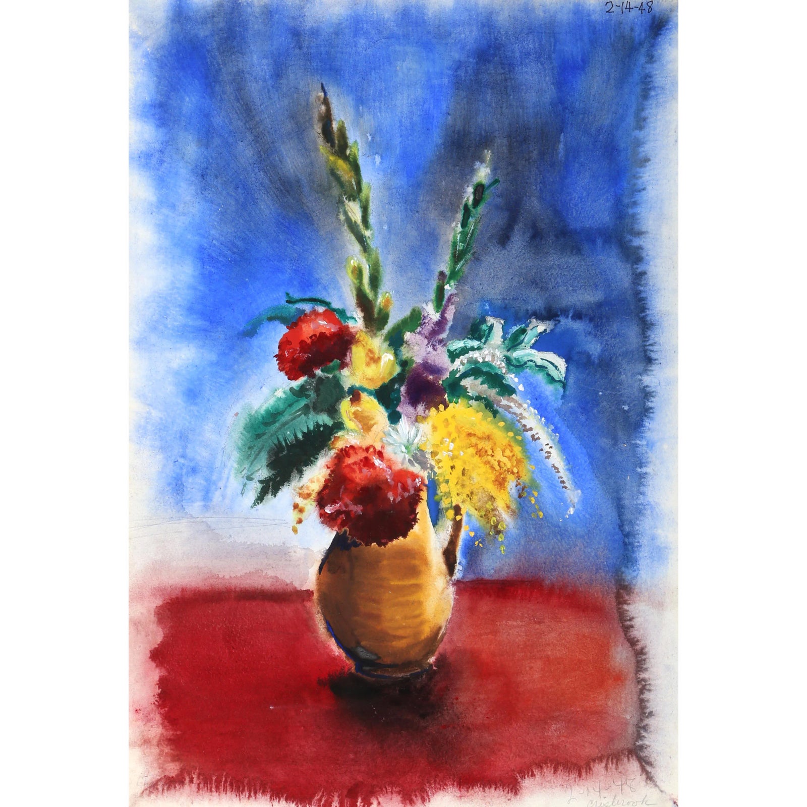 Eve Nethercott, Flowers (P6.48), Watercolor on Paper | Chairish