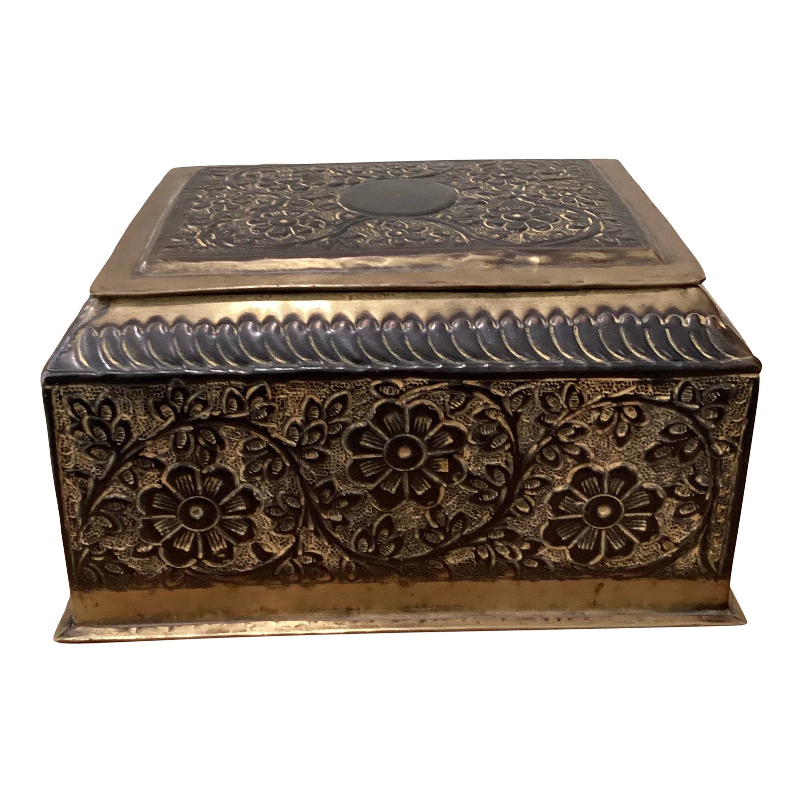 Vintage Sarreid Brass Lidded Trasure Box Circa 1970s | Chairish