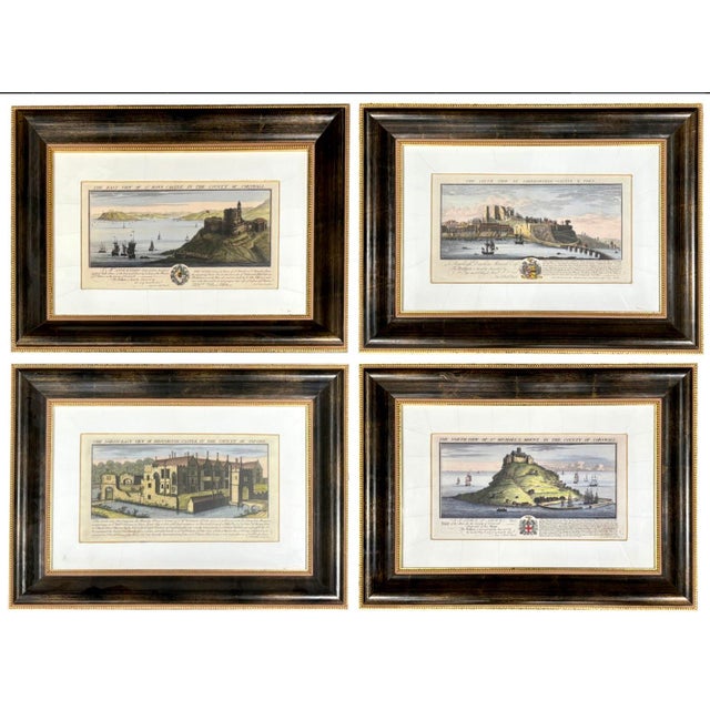 Set of 4 19th Century Hand Colored English Lithographs in Frames | Chairish