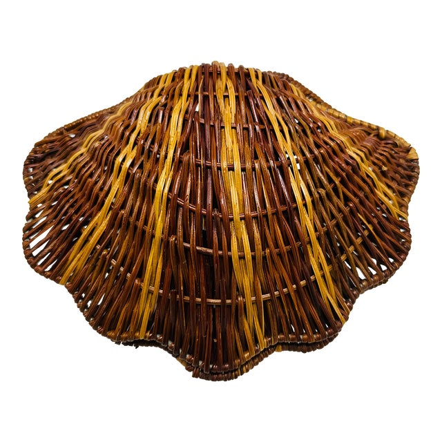 Vintage Wicker Shell Basket | Chairish