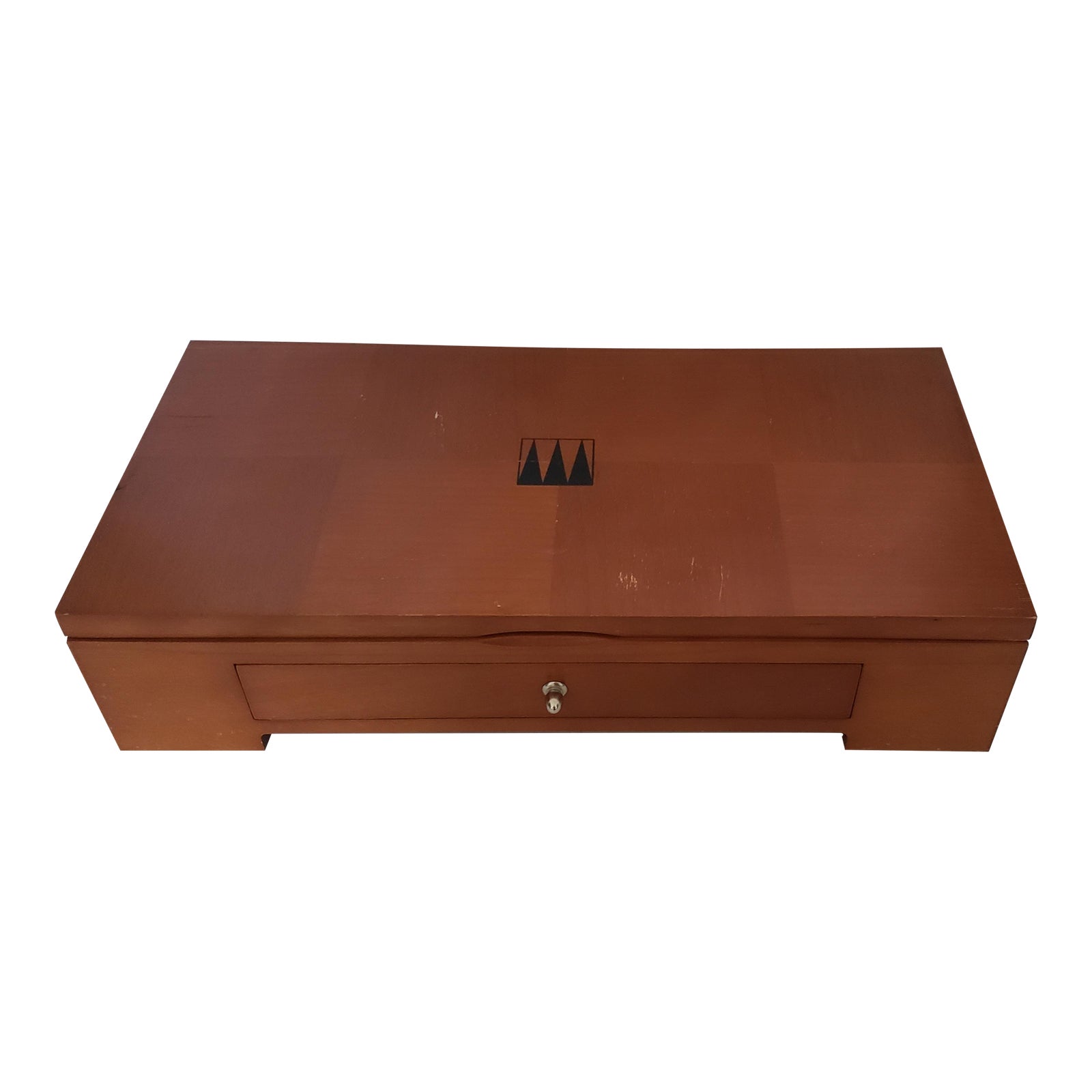 Backgammon Set in Cherry Wood Desktop Box Signed Michael Graves | Chairish