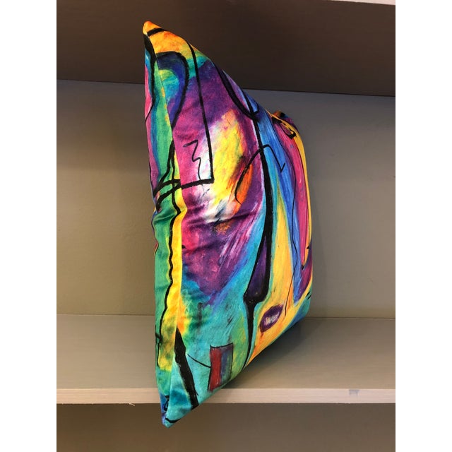 Modern Handmade “Bruce Mishell” Print Velvet Pillow | Chairish