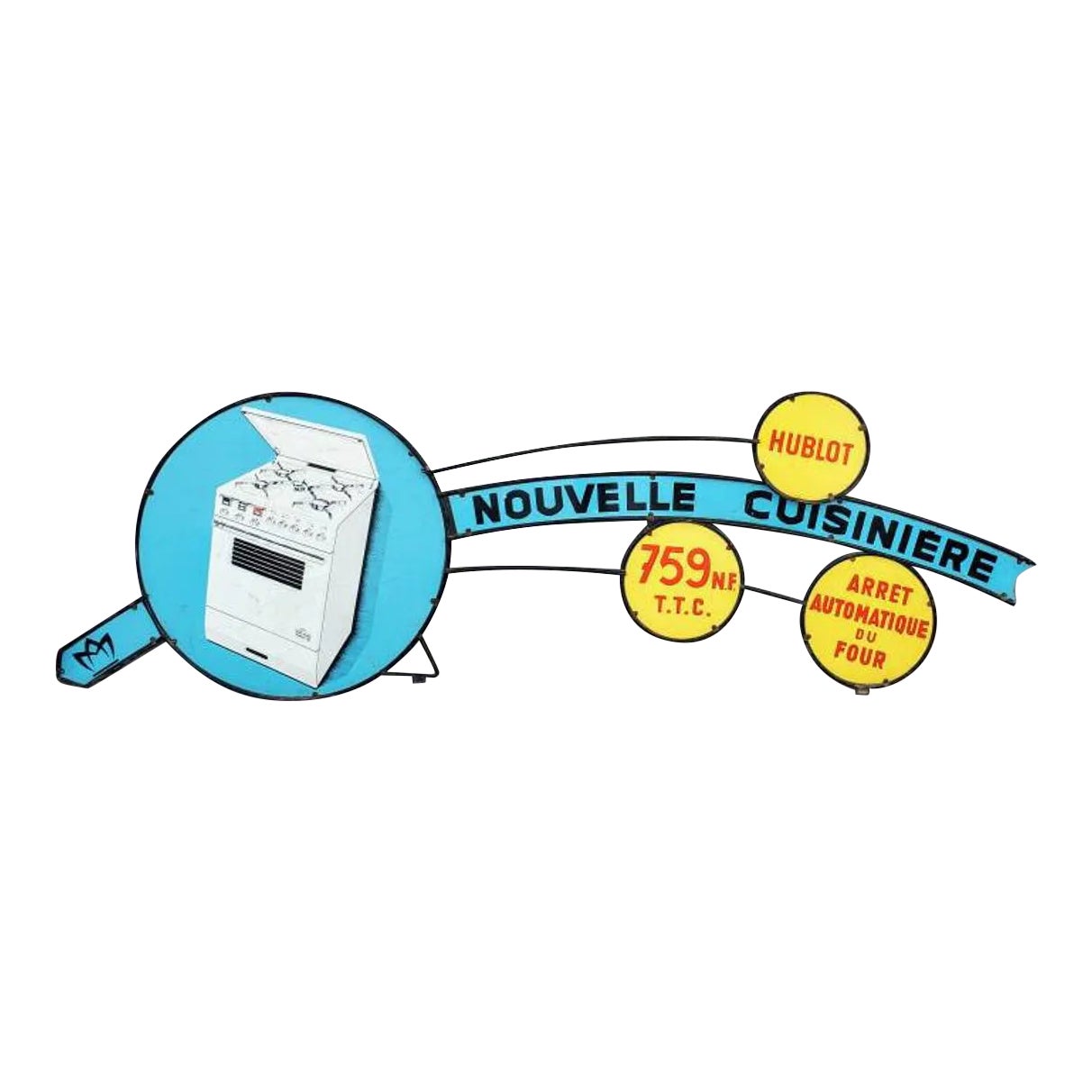 Monumental Mid-Century French Metal Sign - Arthur Martin | Chairish