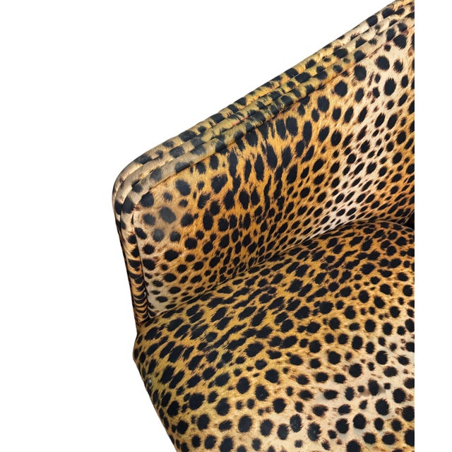 1980s Vintage Leopard Print Accent Dining Chairs on Casters - Set of 4 ...