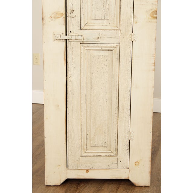 Late 20th Century Farmhouse Style White Painted Pine Pantry Cabinet ...