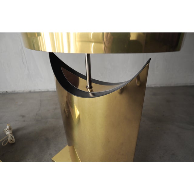 Monumental Pair of Brass Table Lamps by Curtis Jere | Chairish