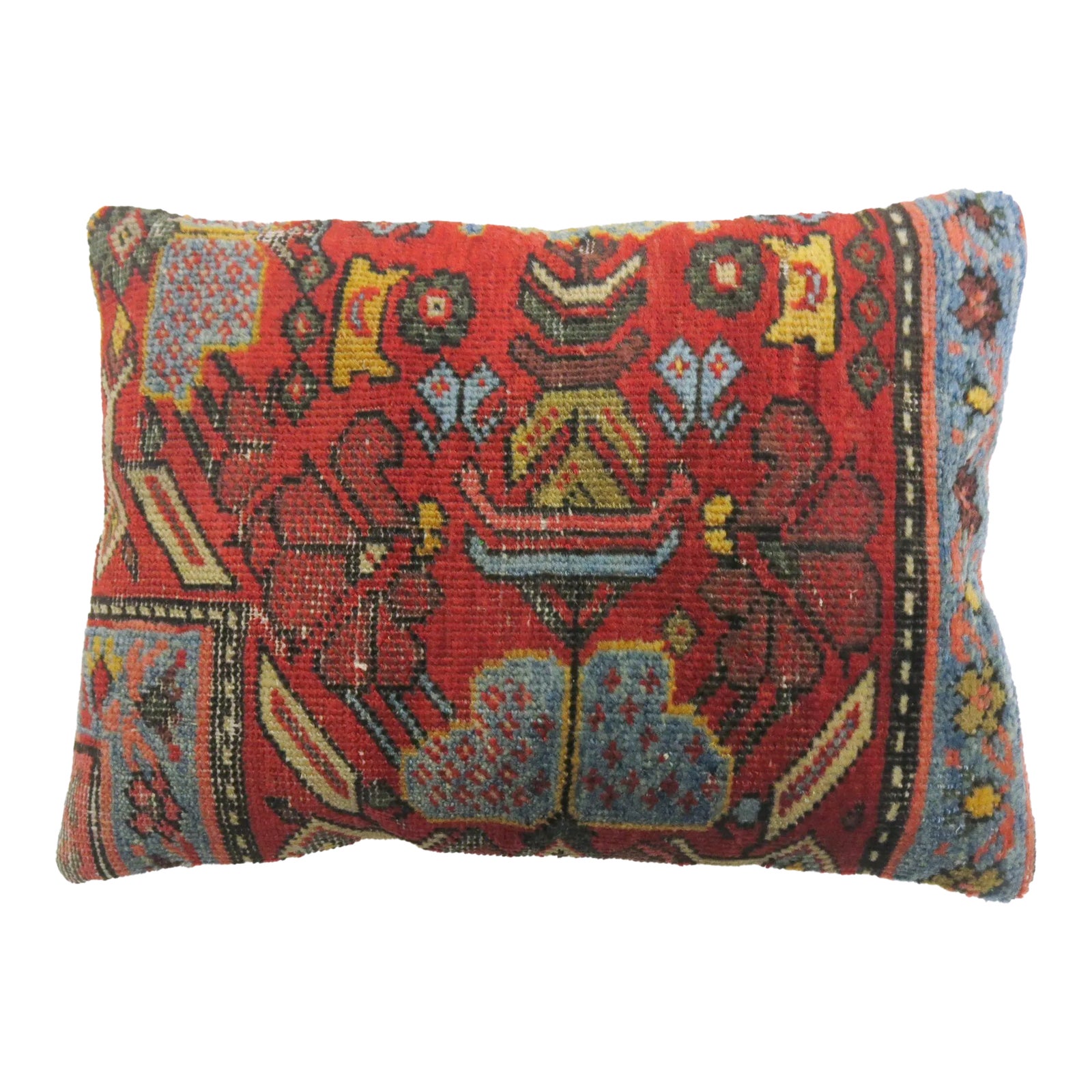 Red Antique Rug Pillow | Chairish