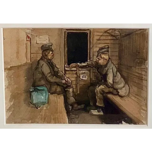 Theophile De Bock Listed Dutch Painter Rare Railway Watercolor | Chairish