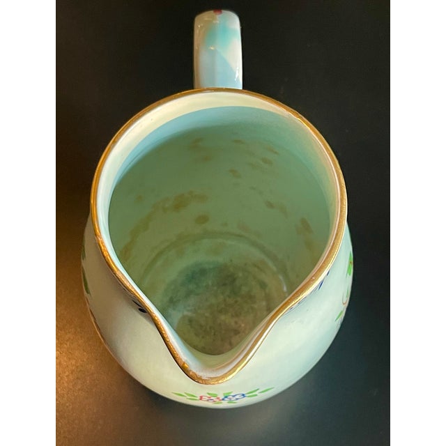 Antique Adams Calyx Ware Gilt Floral Pitcher | Chairish