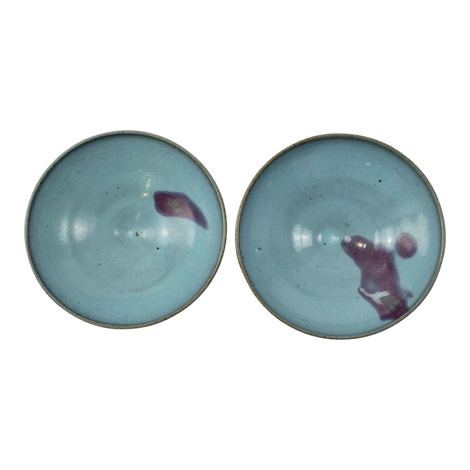 Pair of Chinese Jun Ware Bowls, Yuan Dynasty | Chairish