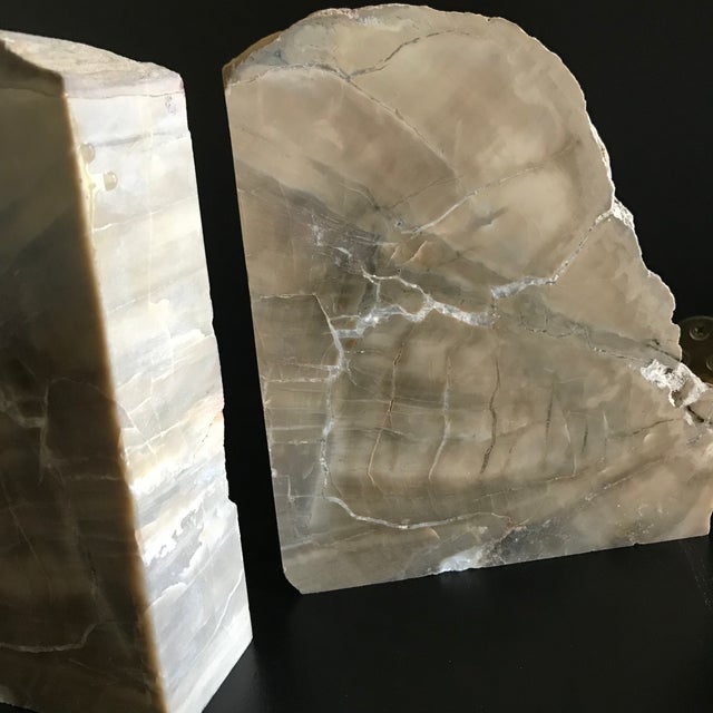 Natural Cut Polished Stone Bookends - a Pair | Chairish