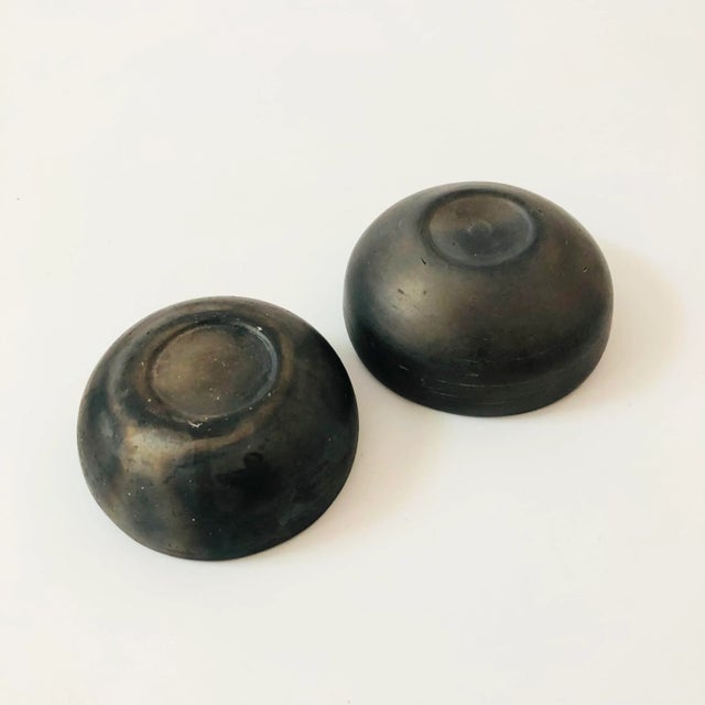 Pair of Small Raku Pottery Bowls | Chairish
