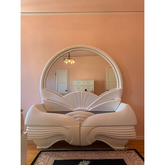 1980s Vintage Art Deco Style Vanity | Chairish