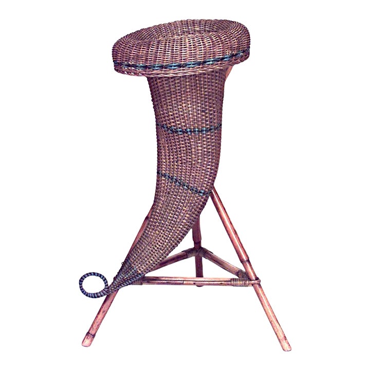 Victorian Wicker Cornucopia Fernery | Chairish