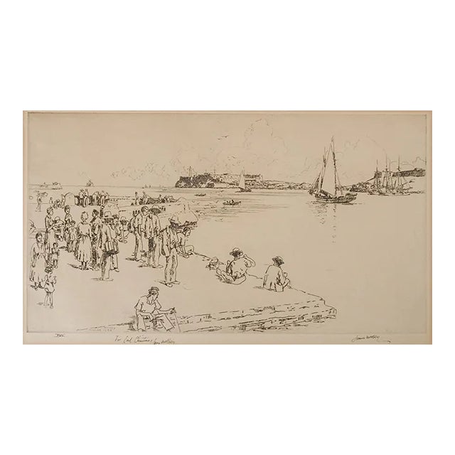 Vintage James McBey Harbor Etching | Chairish