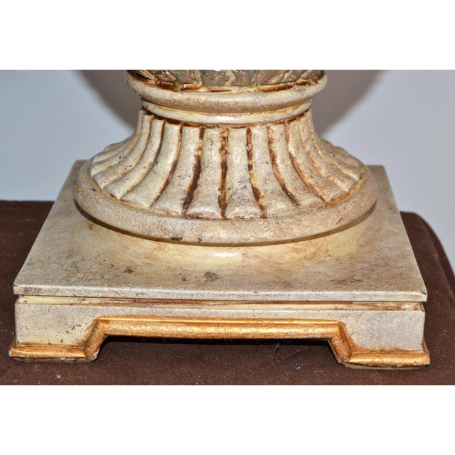 1980s Rembrandt Lighting Hollywood Regency Taupe Gold Silver Ceramic ...