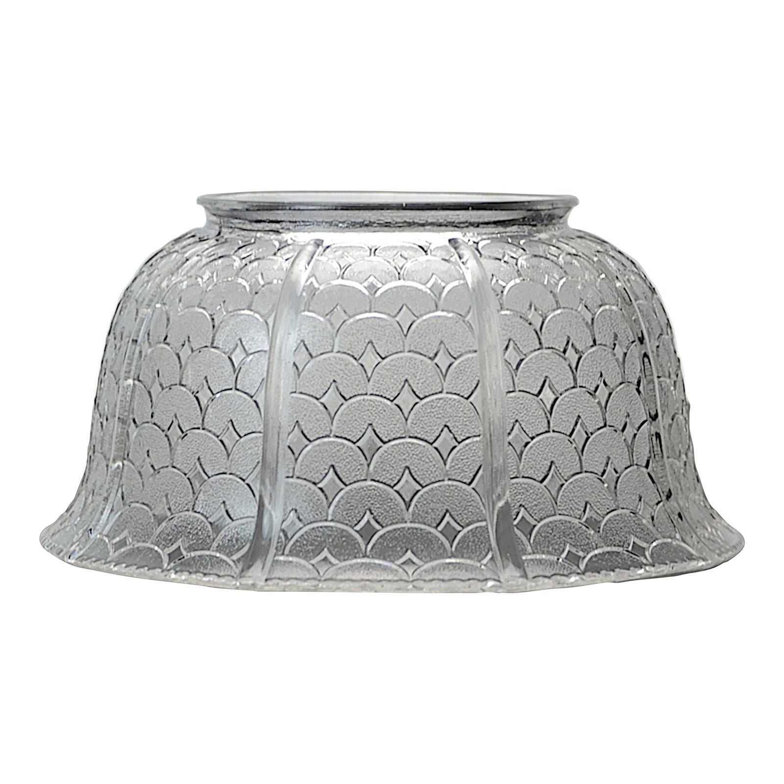 1902 Art Nouveau Fish Scale Art Glass Light Shade 4" Fitter | Chairish