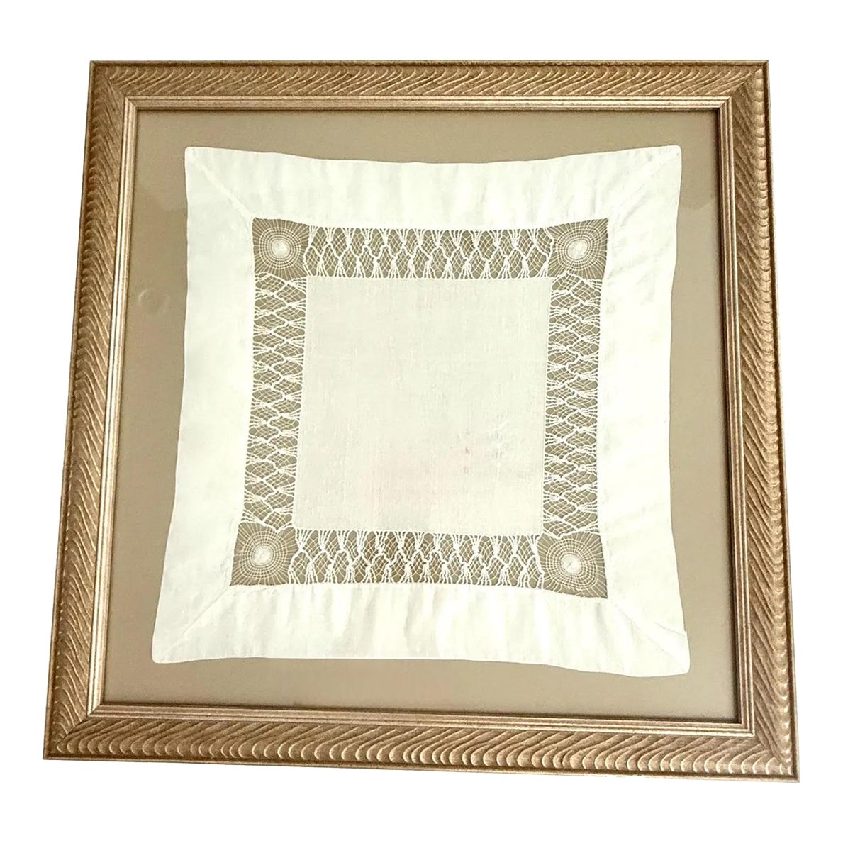 Antique Lace Handkerchief- Framed | Chairish
