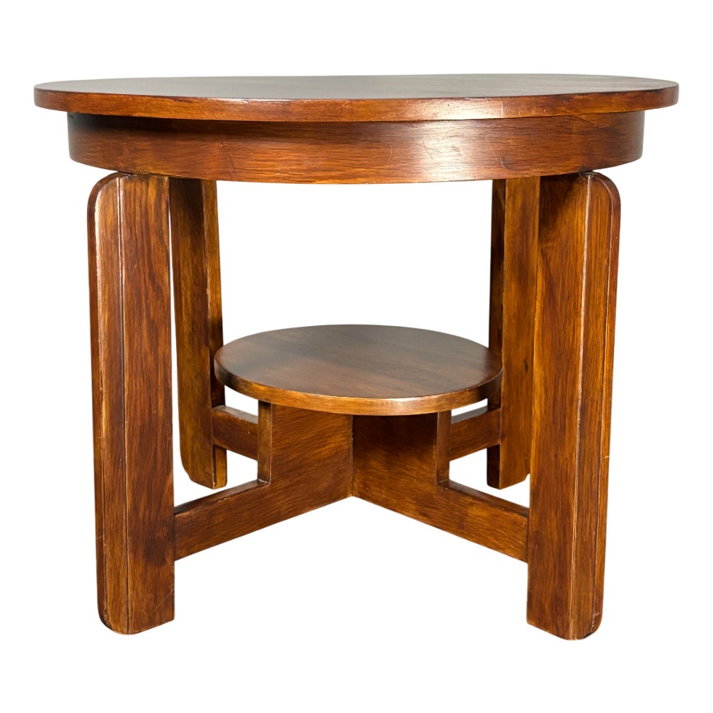 Mid-Century Modern Dutch Art Deco Side Table in Mahogany, 1940s | Chairish