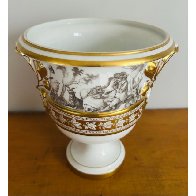 Vintage Royale Limoges Gold & White Porcelain Urn Pedestal Planter ...