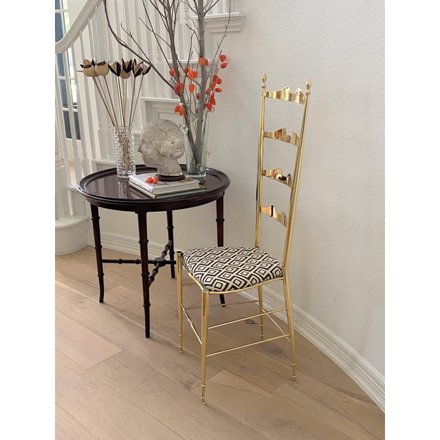 Vintage Italian Chiavari Brass High Back Chair / Desk Chair / Side ...