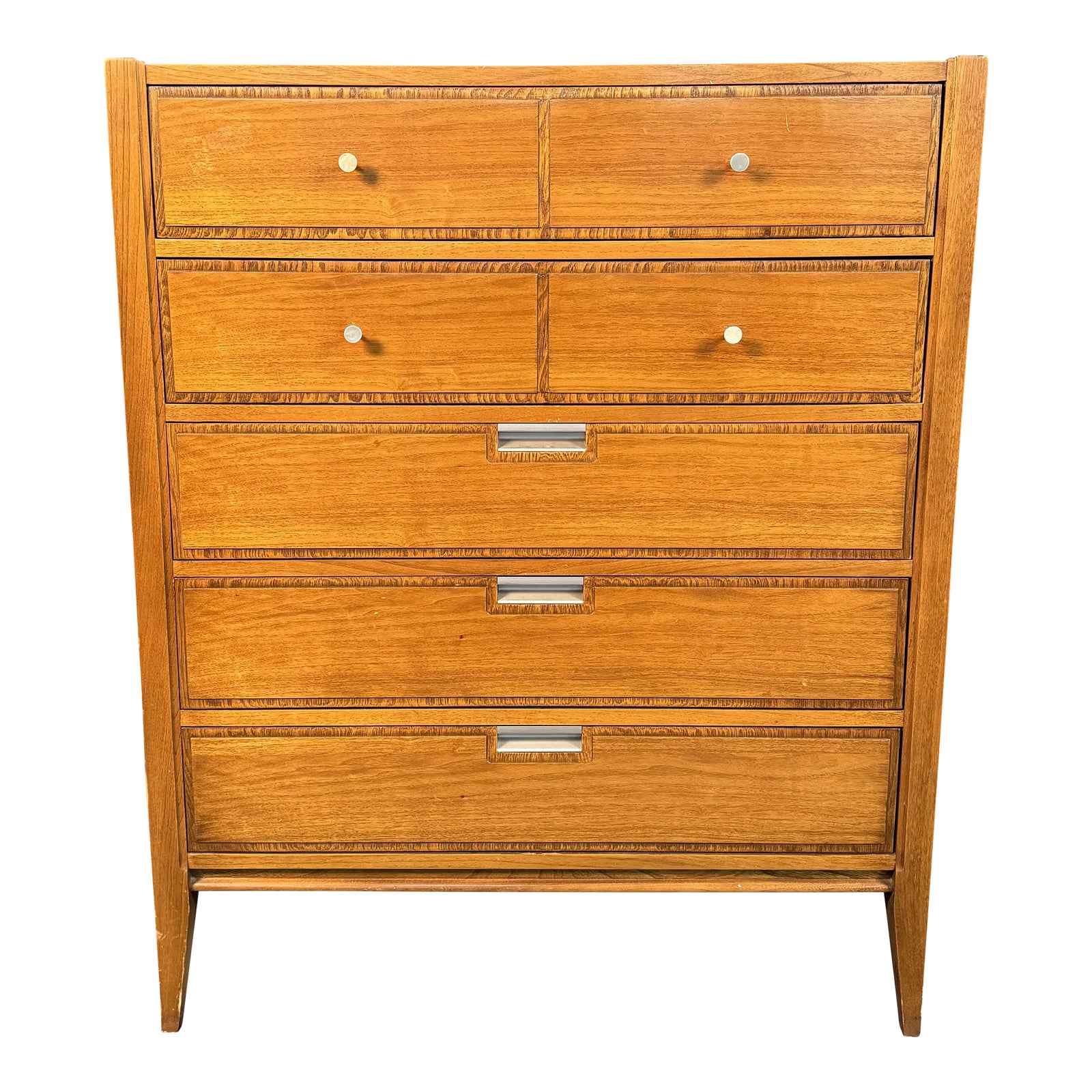 Mid 20th Century Basic Witz Mid Century Walnut Highboy Dresser | Chairish