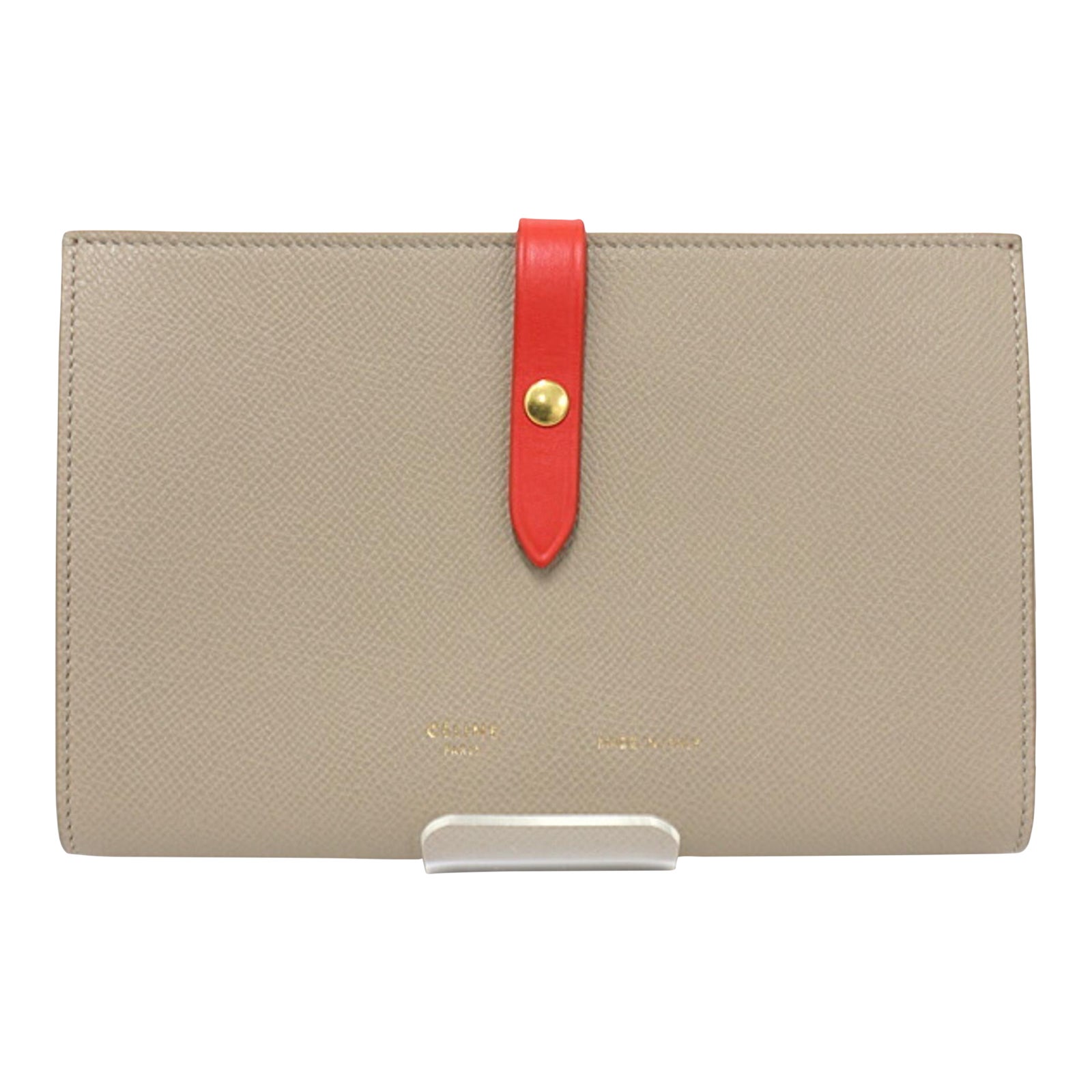 Celine Large Strap Wallet Large Strap Wallet Folio Long Leather ...