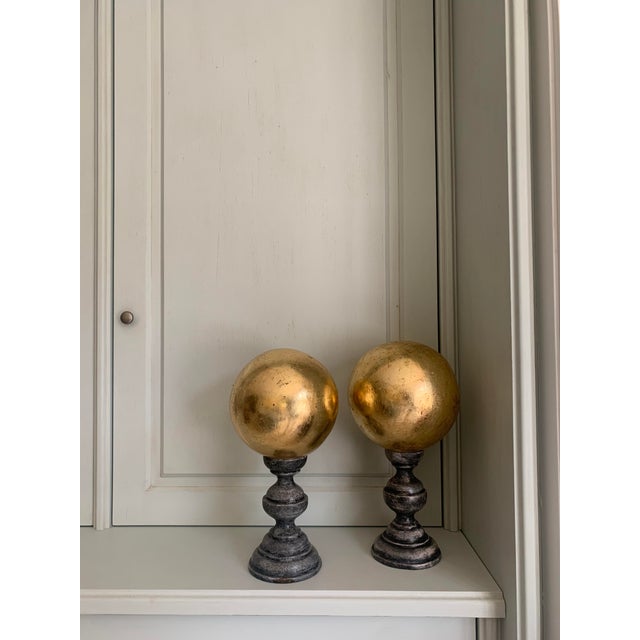 Late 20th Century Golden Sphere Decorative Sculpture | Chairish