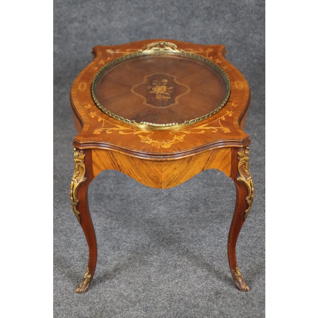 Carved Walnut Inlaid French Serving Tray Louis XV Style Coffee Cocktail ...