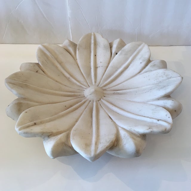 White Marble Lotus - Flower Hand - Made Plate | Chairish