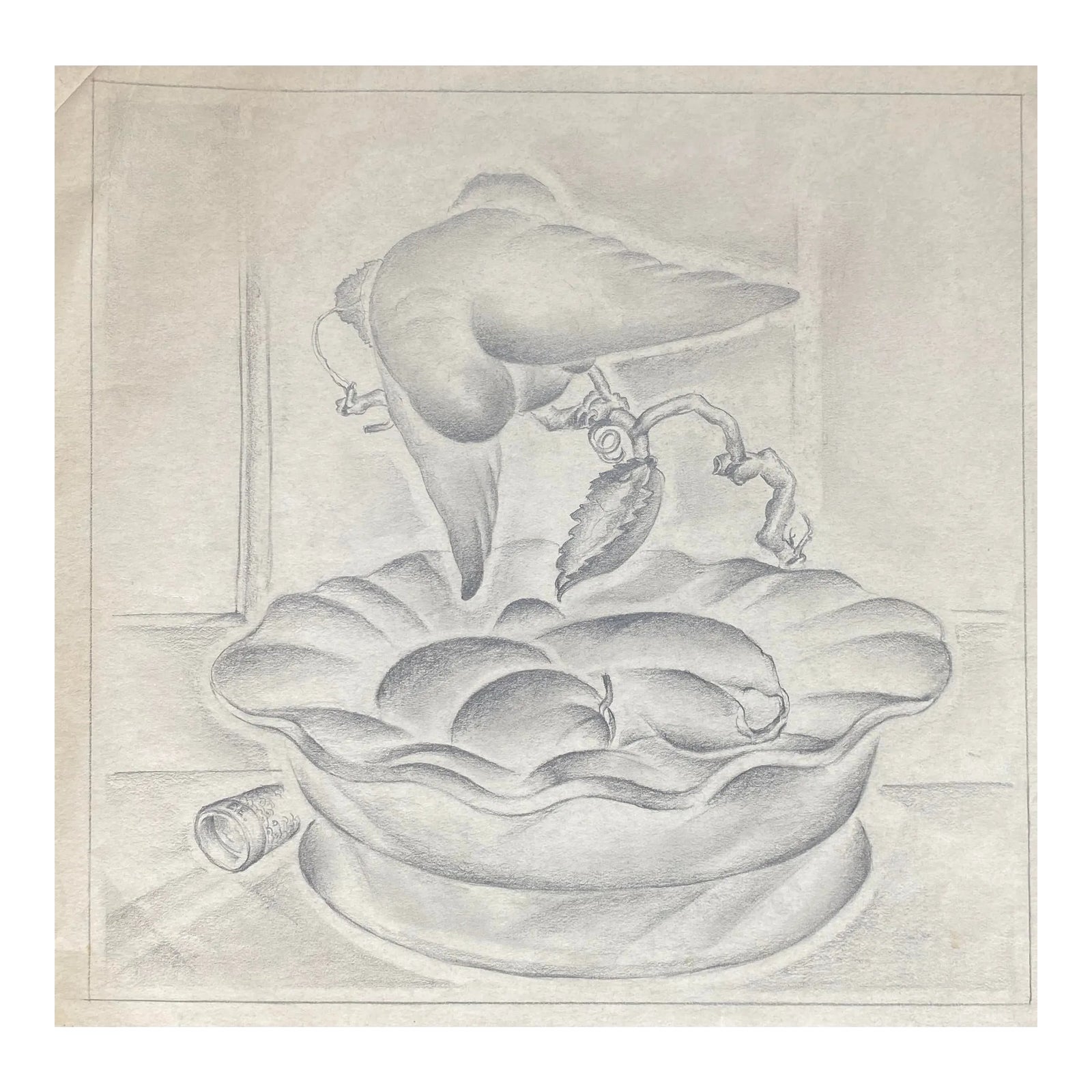 1930s Clifford Thompson Still Life Drawing | Chairish